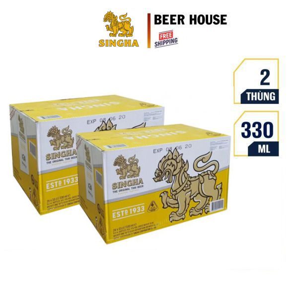 Combo 2 Thùng Bia Singha Chai 330ml - Bia Thái Lan Nhập Khẩu